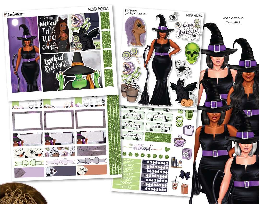 Wicked Wonders Planner Sticker Kit Halloween Stickers Diverse Options ...