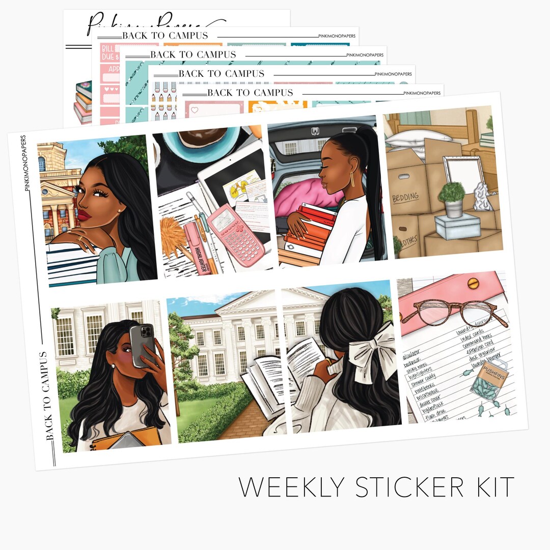 Weekly Sticker Kit - Back to Campus - Planner Sticker Kit | Diverse ...