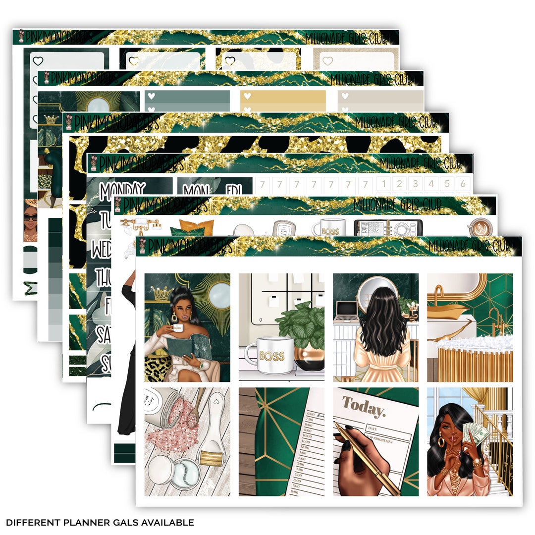 Weekly Sticker Kit - Millionaire Girls Club - ECLP Sticker Kit, Happy ...