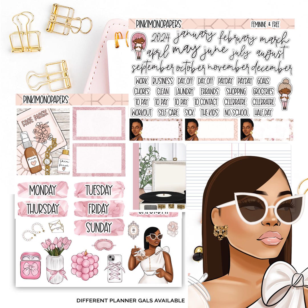 Tiny & Add on Sticker Kits Feminine and Free Planner Sticker Kit ...
