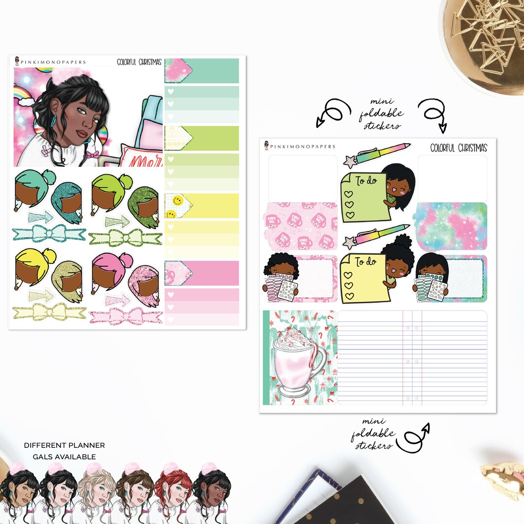 Colorful Christmas - Add on Sticker Kits | Planner Sticker Kit - Etsy