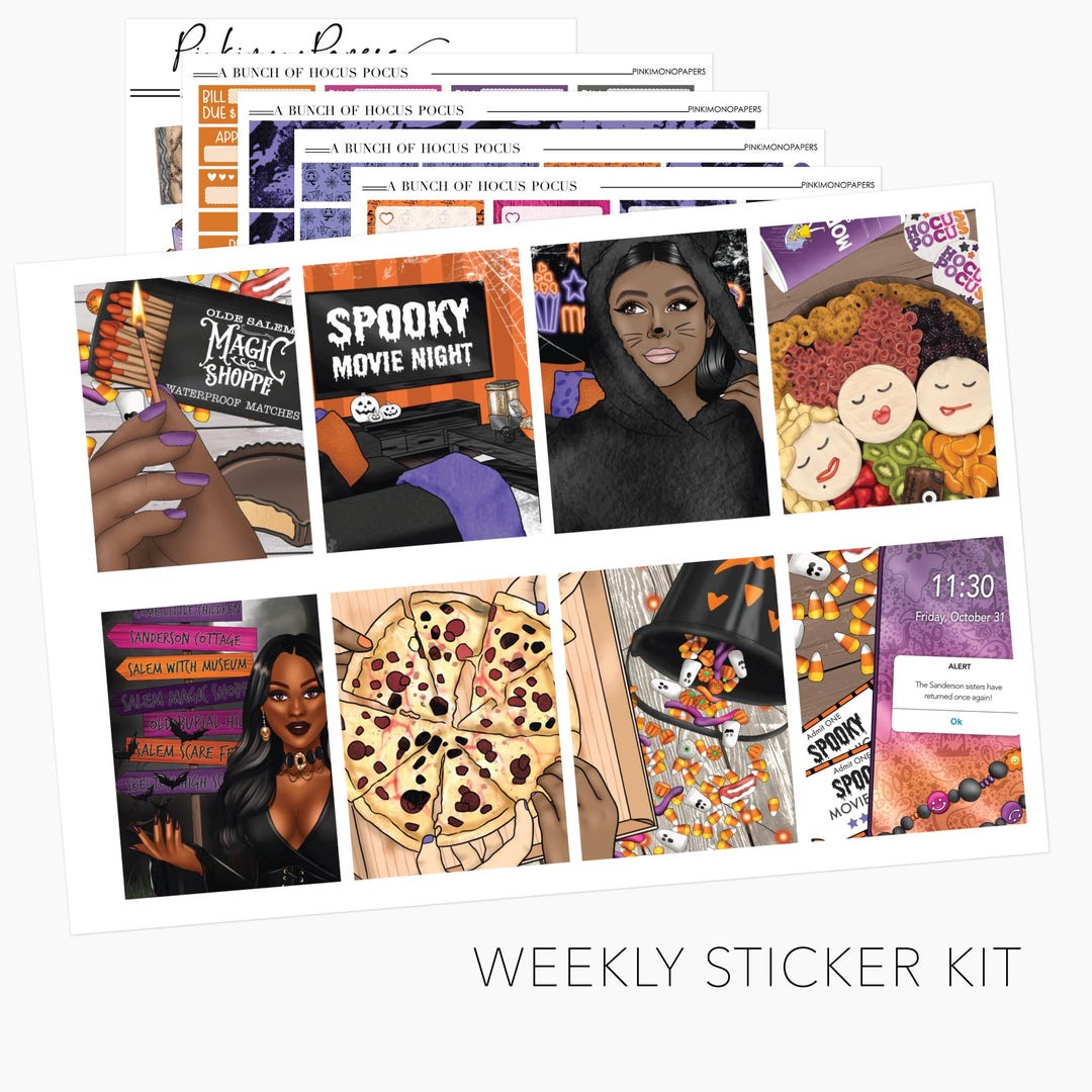 Weekly Sticker Kit - A Bunch of Hocus Pocus - Planner Sticker Kit ...