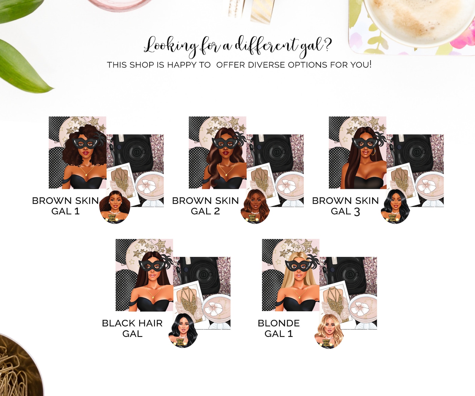 New Years Masquerade - Planner Sticker Kit | Diverse Options Offered ...