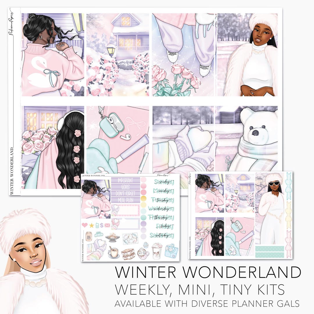 WEEKLY, MINI & TINY Planner Sticker Kits - Winter Wonderland - Planner ...