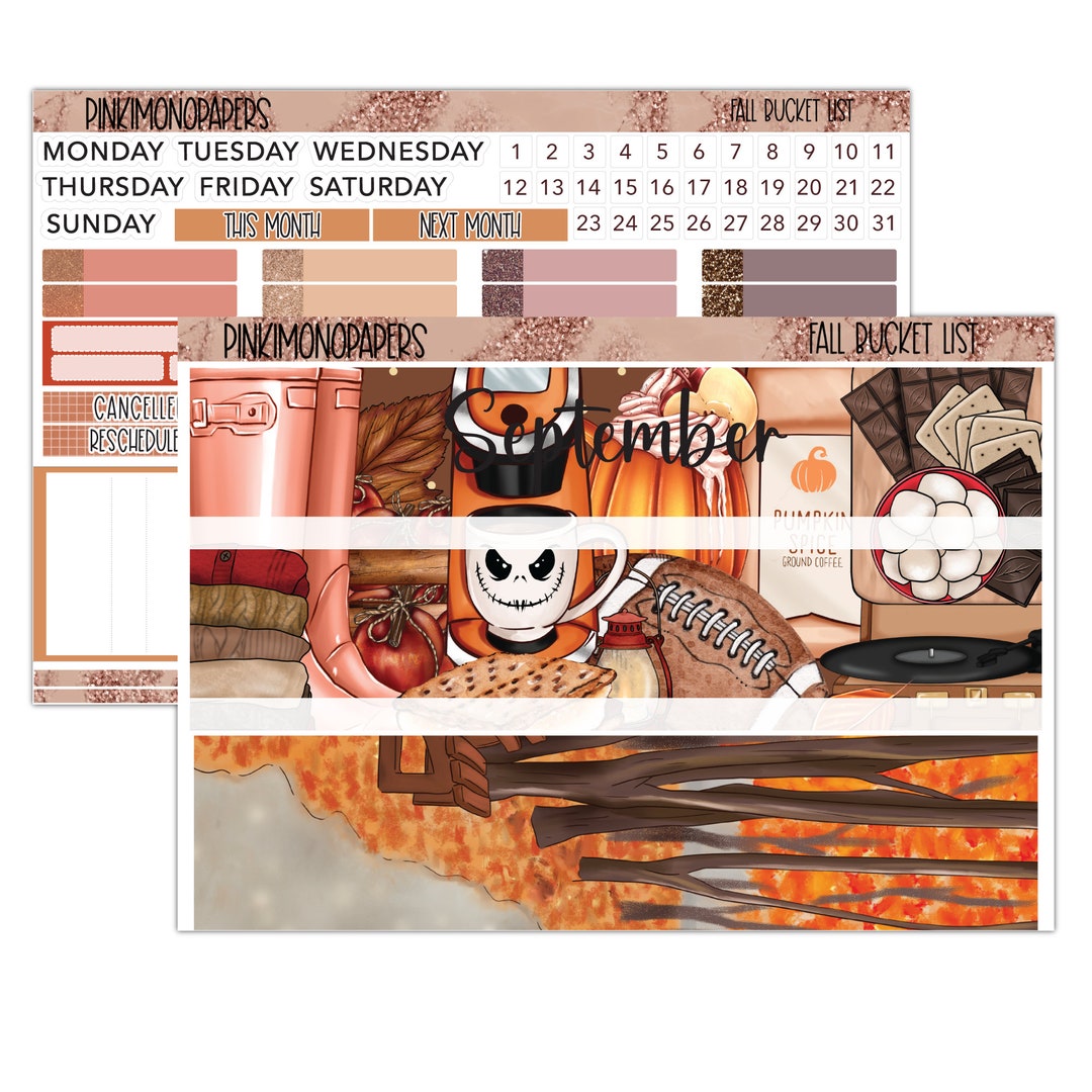 Monthly Sticker Kit - Fall Bucket List - Erin Condren Planners, Happy ...