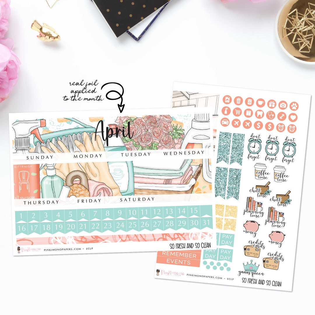 So Fresh & so Clean - Monthly Sticker Kit, ECLP Monthly Kit, ECPP ...