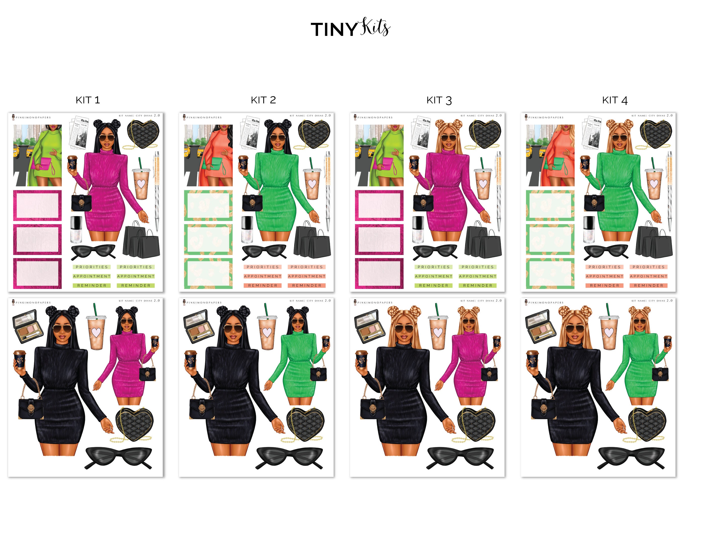 City Divas 2.0 Tiny Kits Planner Sticker Kit - Etsy