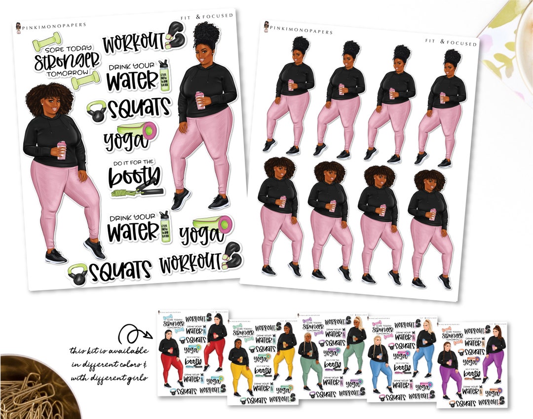 Fit & Focused Set 2 - Planner Sticker Kit | Diverse Options Offered ...