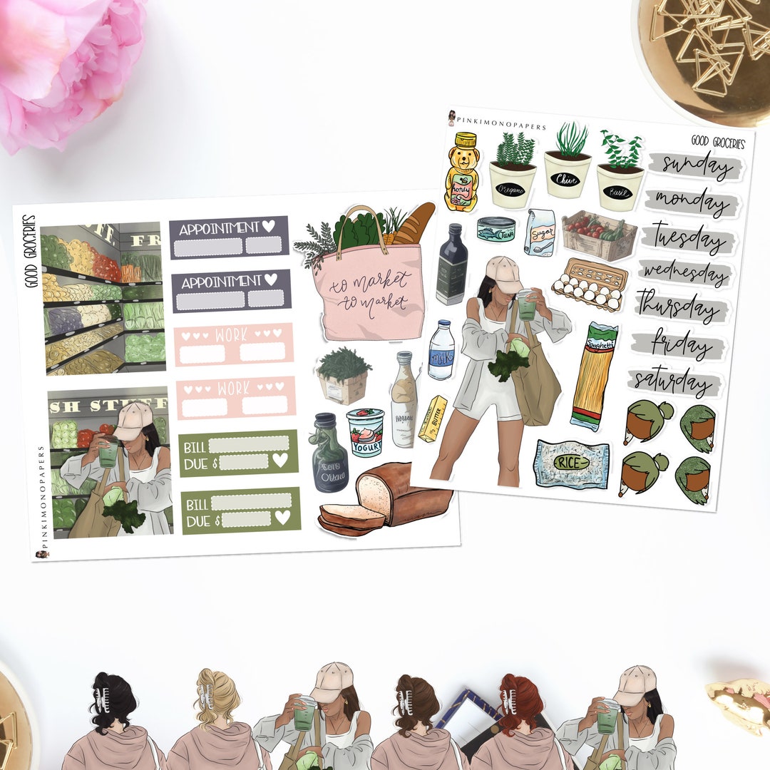 Good Groceries - Planner Sticker Kit | Diverse Options Offered | Fall ...