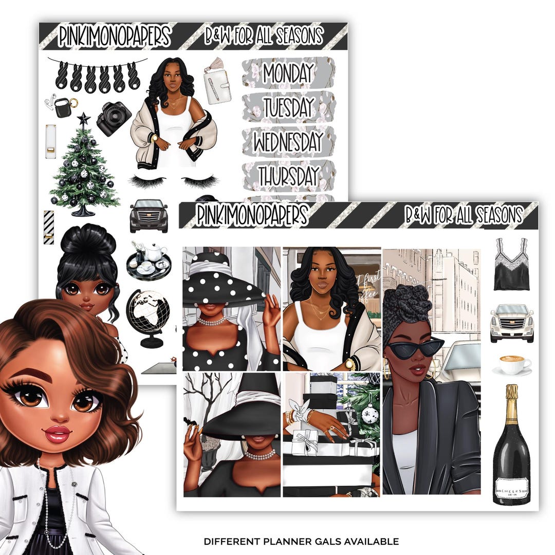 Mini Sticker Kit - B&W for All Seasons - Planner Sticker Kit | Diverse ...