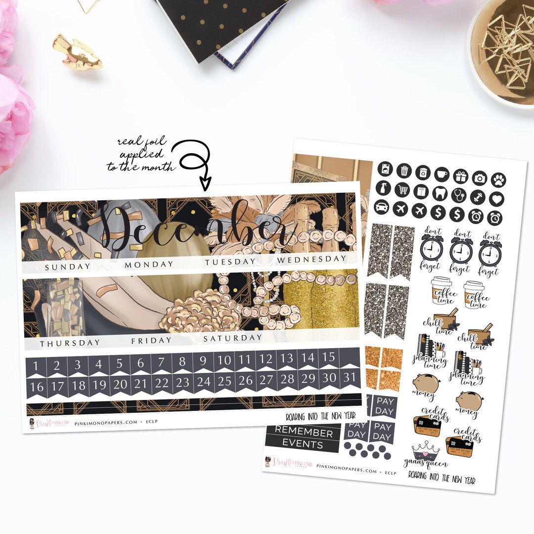 Roaring Into the New Year - Monthly Sticker Kit, ECLP Monthly Kit, ECPP ...