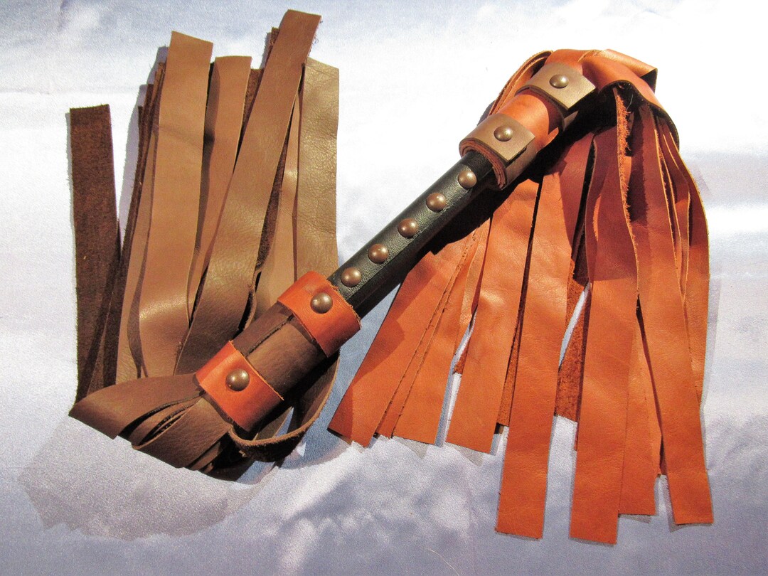 Unique Design Florentine Flogger - Brown and Orange Leather , Medium ...