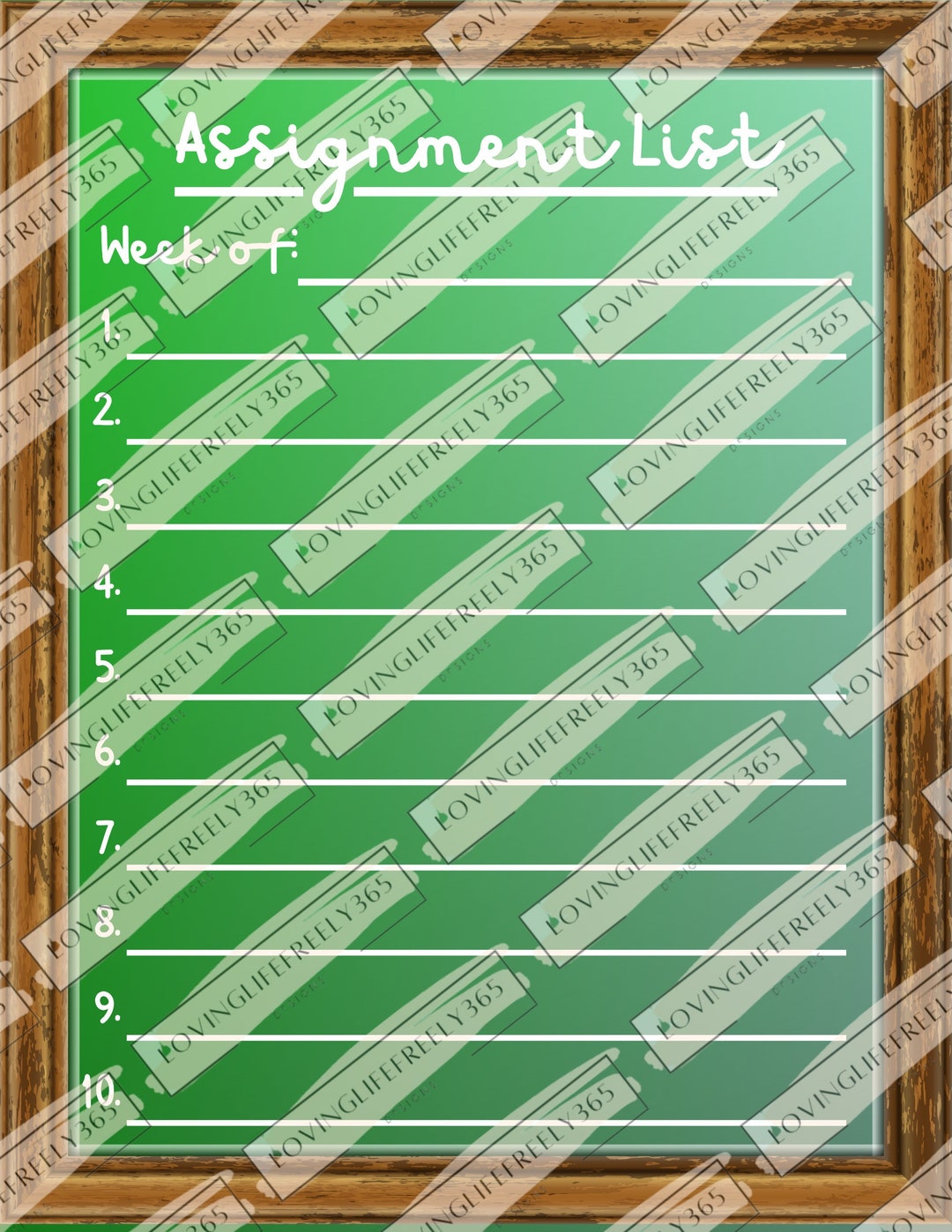 Assignment List Printable - Etsy