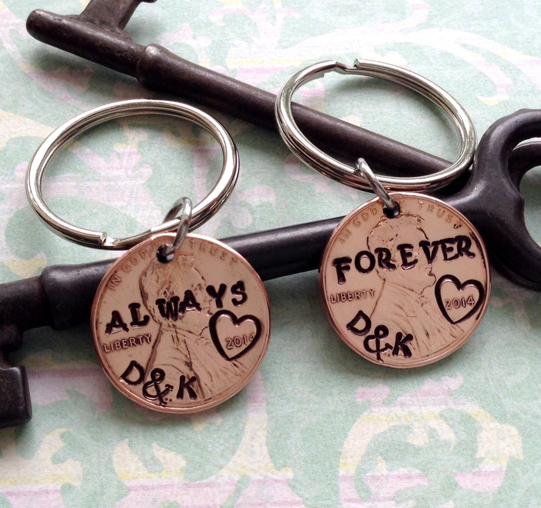 1st Year Anniversary Keychain /his and Hers Matching Couple Gift ...