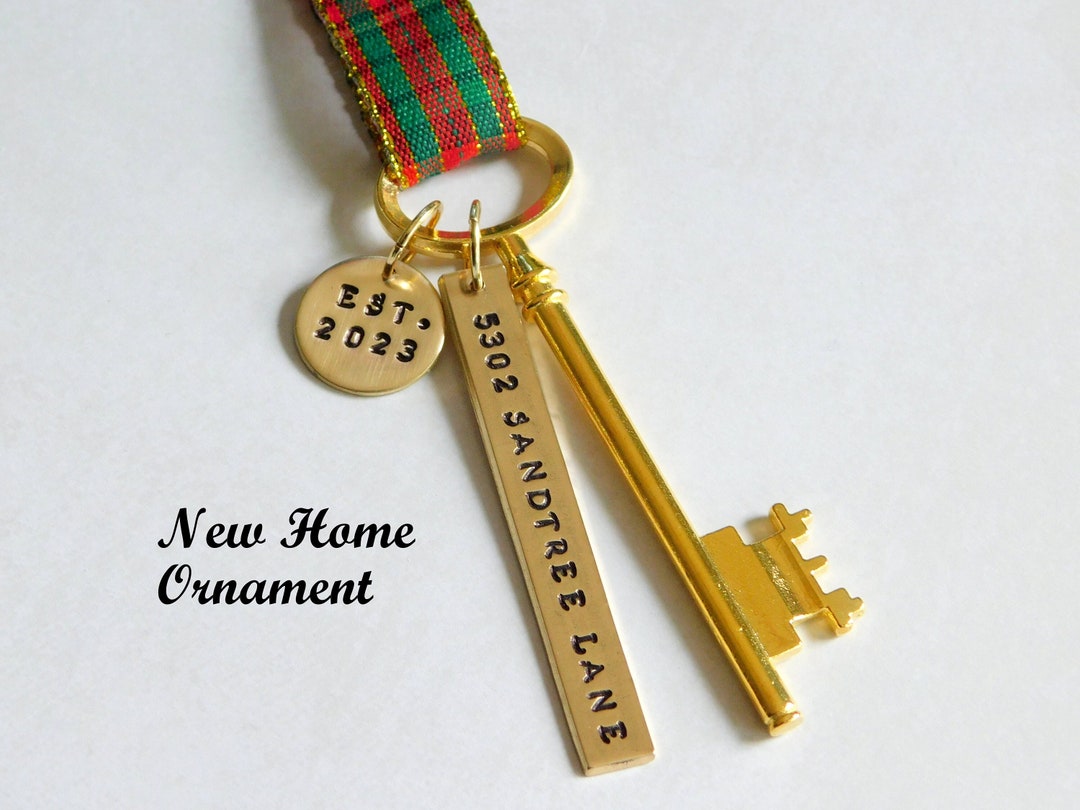 New Home Ornament, First Home Key Ornament Personalized, Housewarming ...