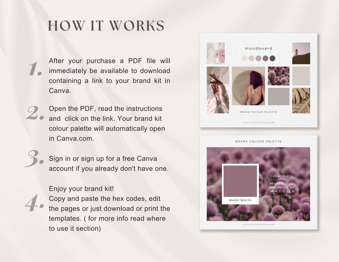 Warm Neutral Brand Palette | Small Business Brand Kit | Editable Canva ...