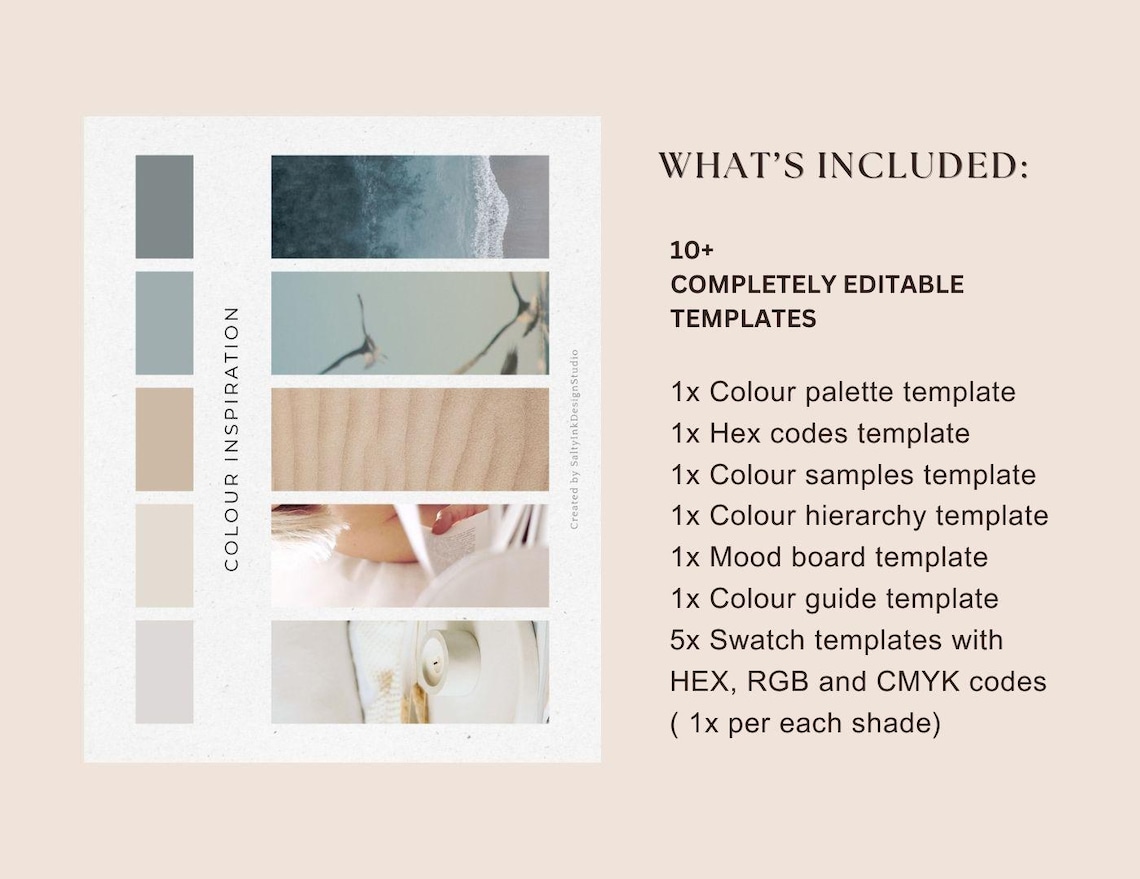 Neutral Blue Colour Palette | Brand Colour Palette | Editable Canva ...