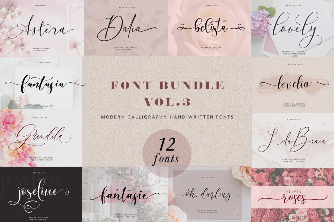 Font Bundle, Font Download, Calligraphy Fonts, Cricut Font, Swirly Font ...