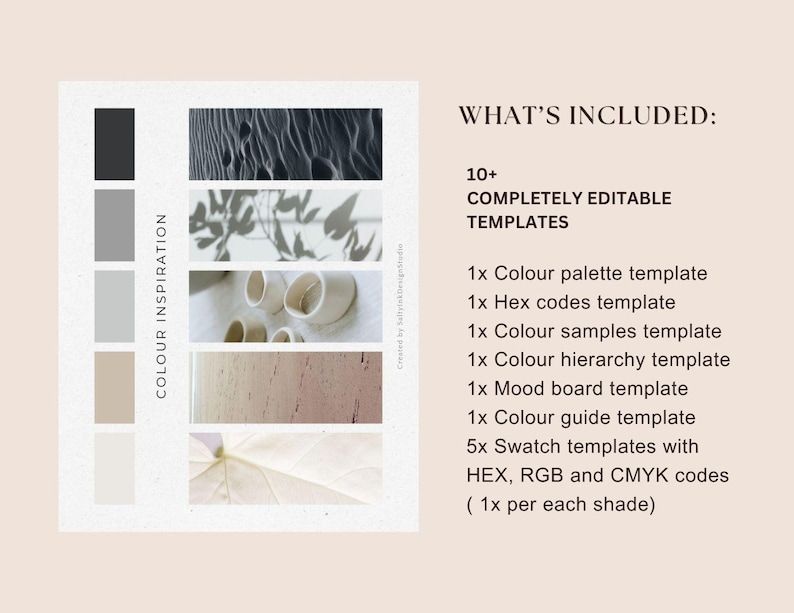 Neutral Color Palette Brand Kit | Canva Editable Templates (digital ...