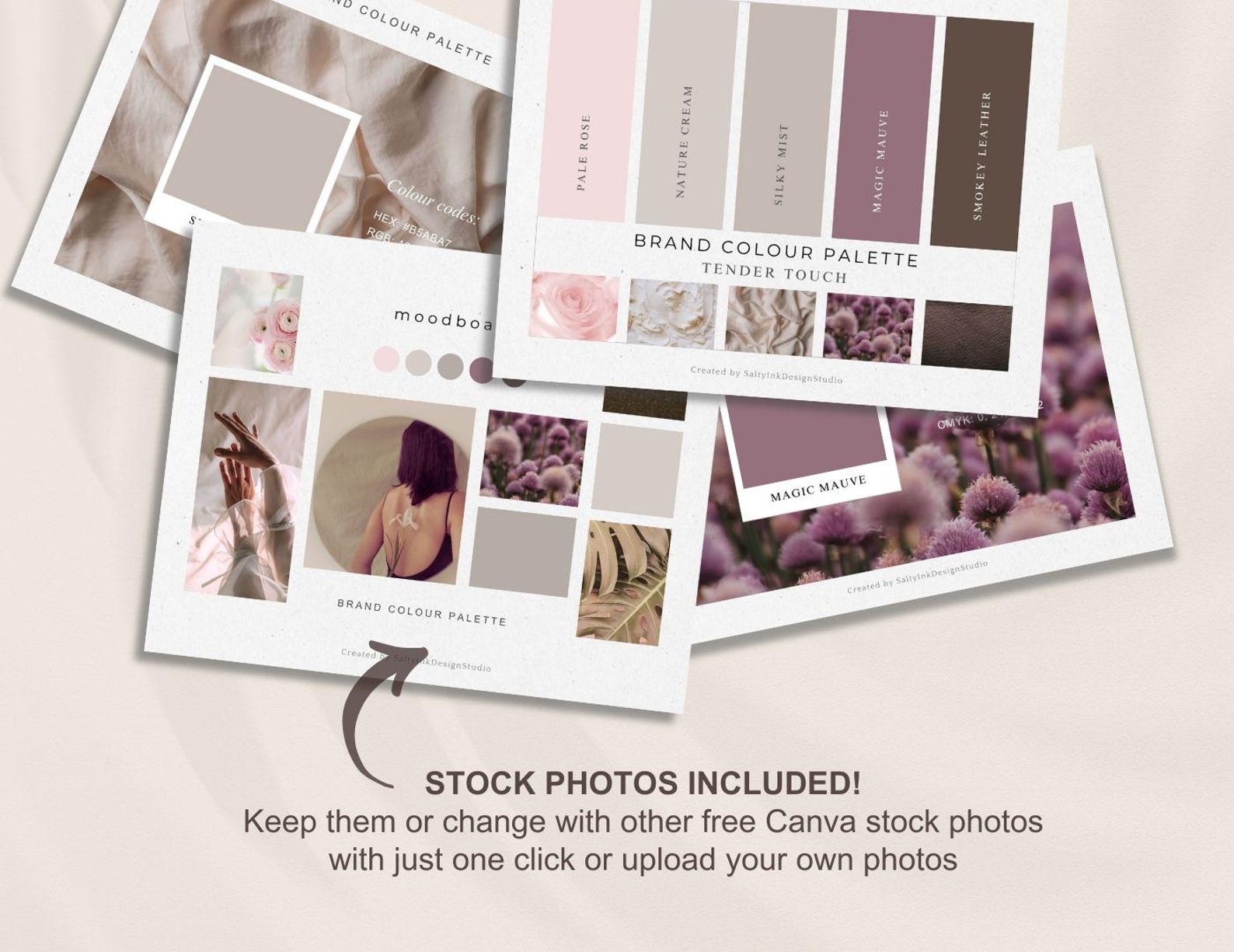 Warm Neutral Brand Palette | Small Business Brand Kit | Editable Canva ...