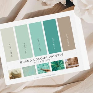 Mint Color Palette | Editable Canva Color Palette | Small Business ...