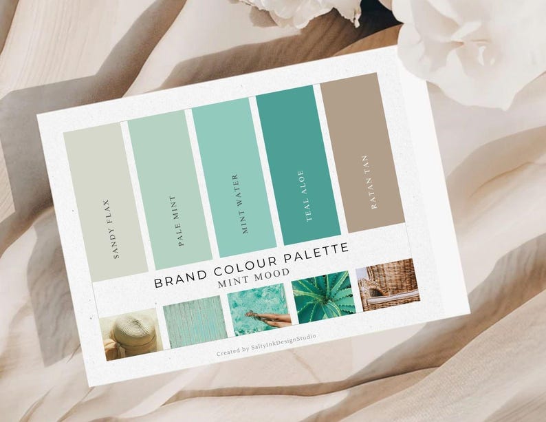 Mint Color Palette | Editable Canva Brand Kit (digital Download) - Etsy