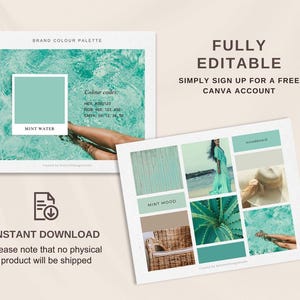 Mint Color Palette | Editable Canva Color Palette | Small Business ...