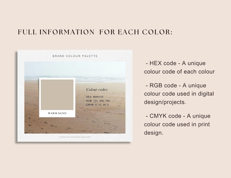 Neutral Color Palette Brand Kit | Canva Editable Templates (digital ...