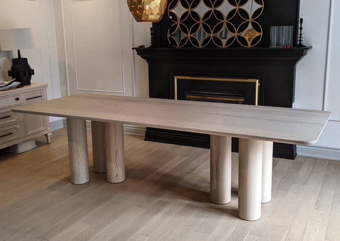 Column Leg Rectangular Dining Table - Etsy