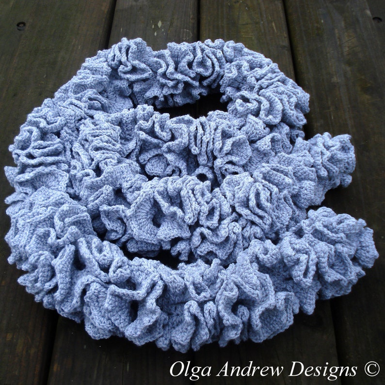 Ruffle Scarf Crochet Pattern, Women Crochet Scarf Pattern, Women Scarf ...