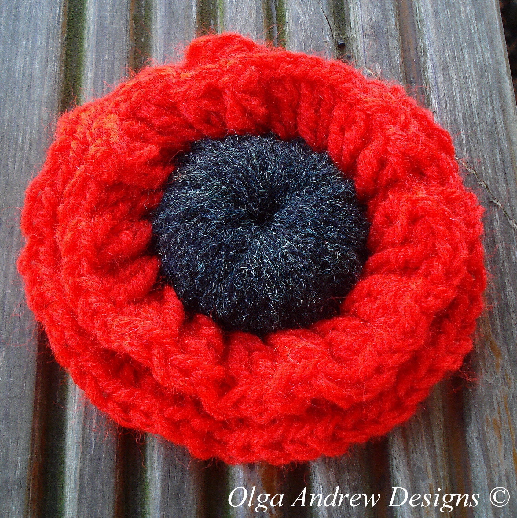 Poppy Crochet Pattern, Crochet Poppy Flower Pattern, Poppy Flower ...