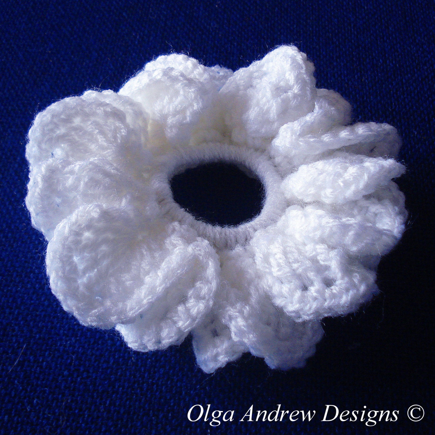 Wedding Scrunchie Crochet Pattern, Bridal Scrunchie Pattern, Flower ...