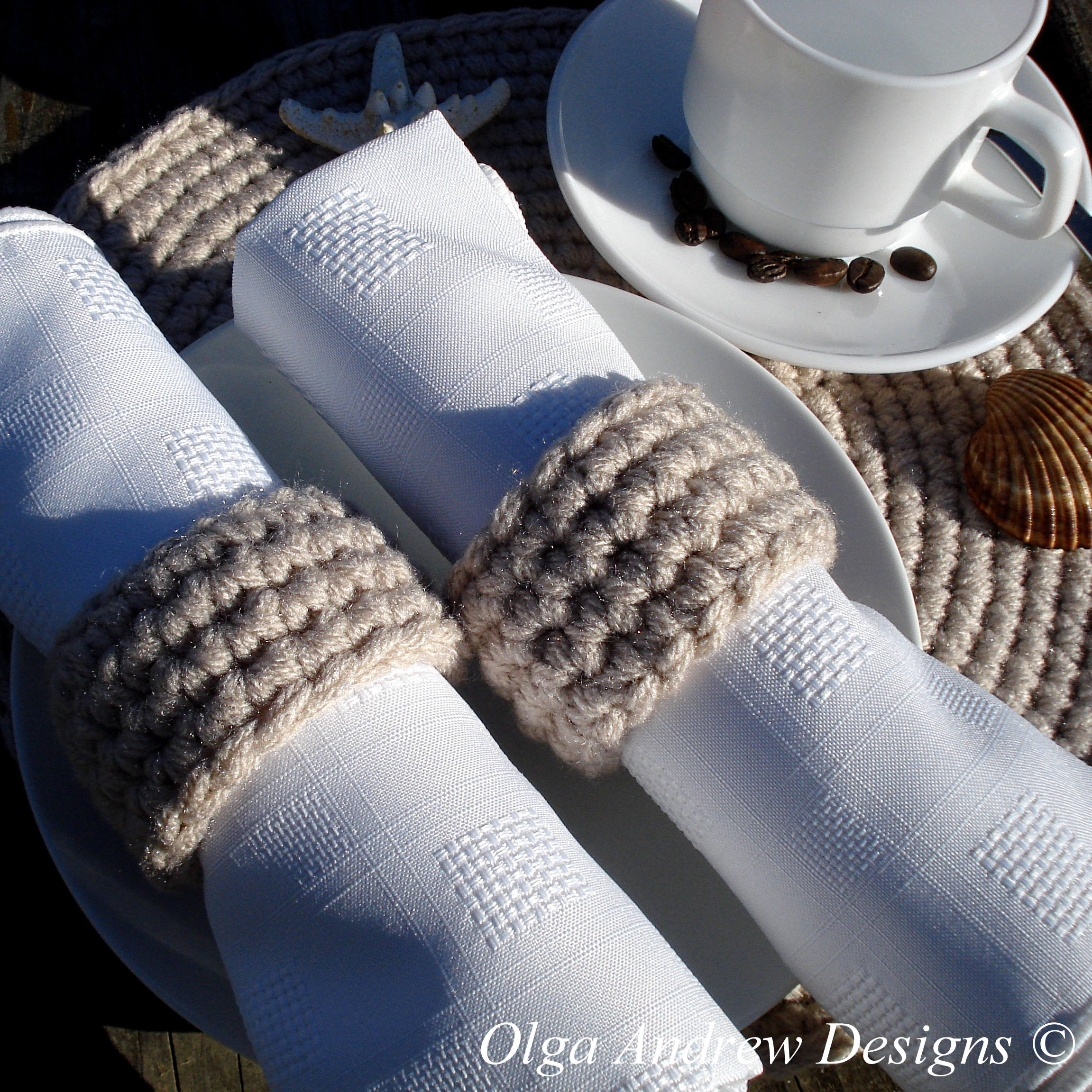 Napkin Ring Crochet Pattern, Crochet Napkin Ring Pattern, Crochet ...