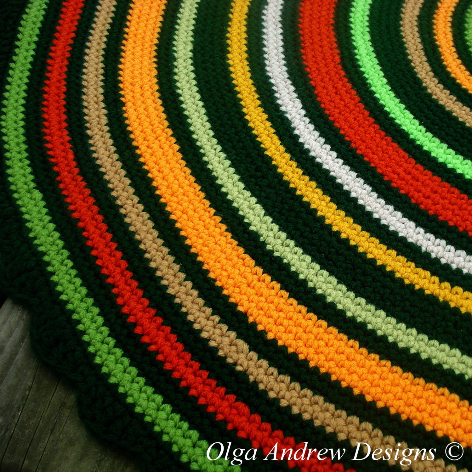 Striped Round Rug Crochet Pattern, Crochet Rug Pattern, Tutorial Rug ...