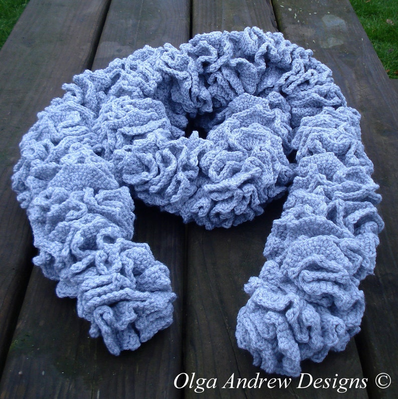 Ruffle Scarf Crochet Pattern, Women Crochet Scarf Pattern, Women Scarf ...