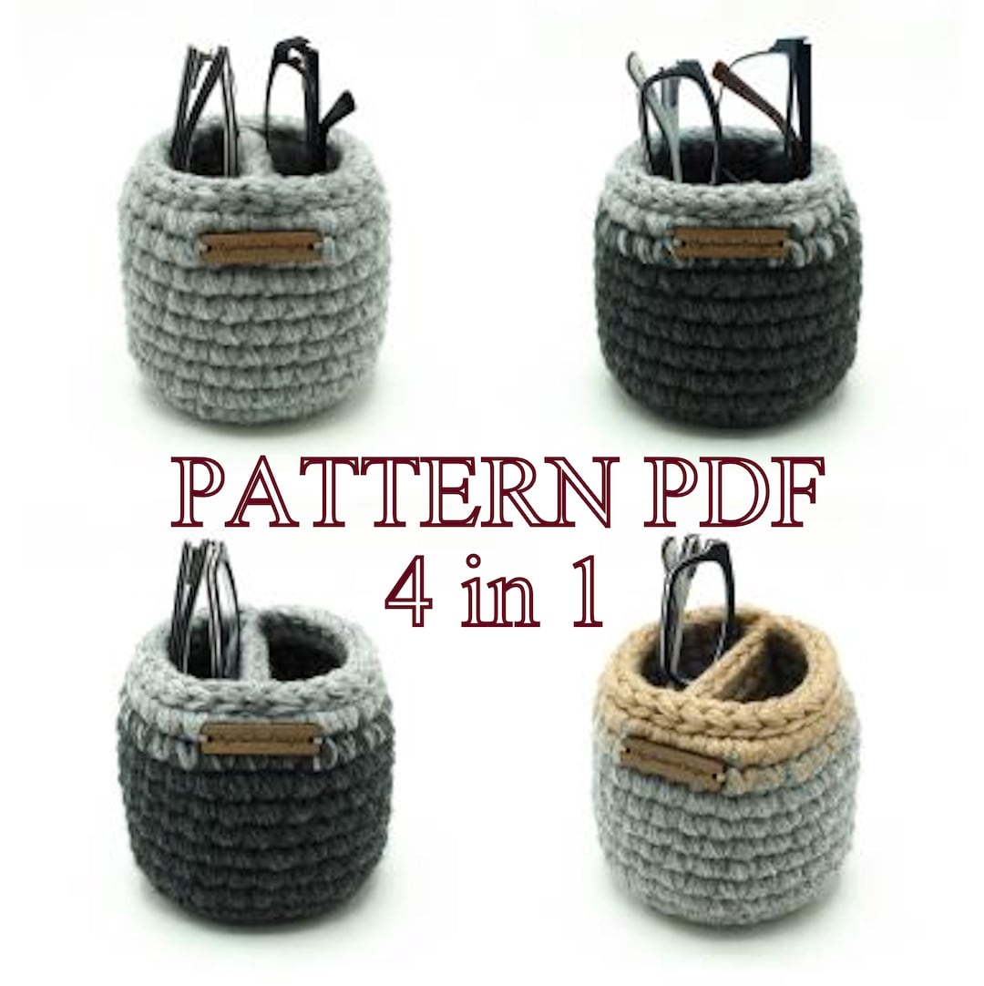 Glasses Holder Crochet Pattern 4 in 1, Eyeglass Holder Stand Crochet ...