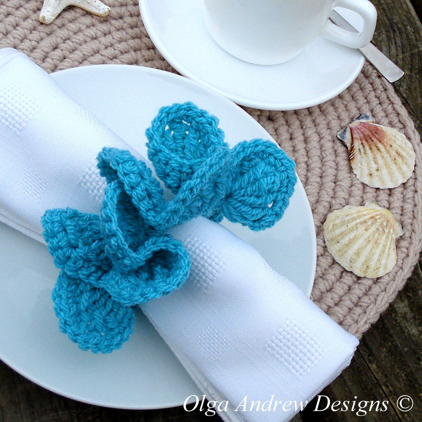 Crochet Pattern Napkin Rings, Crochet Napkin Rings Pattern, Napkin ...