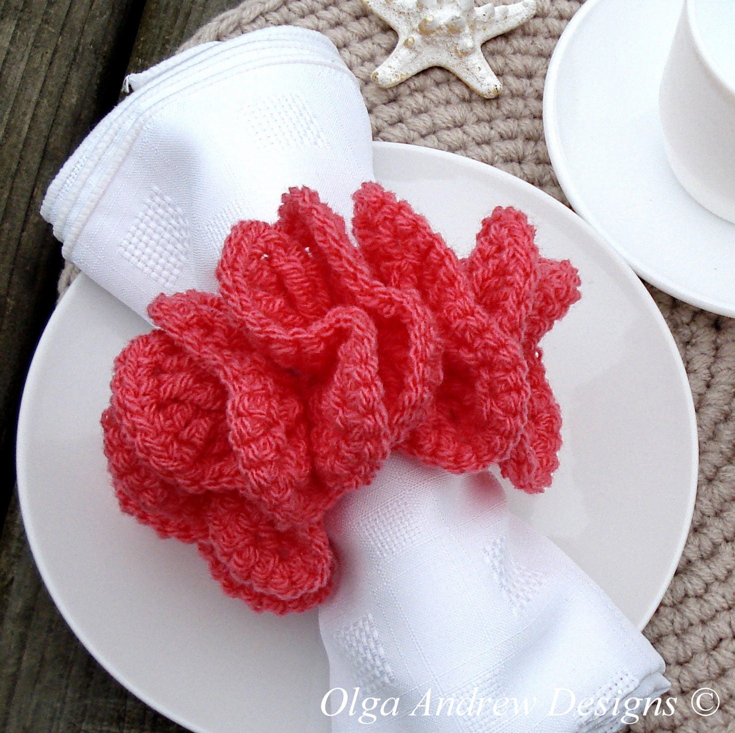 Crochet Pattern Napkin Rings, Crochet Napkin Rings Pattern, Napkin ...