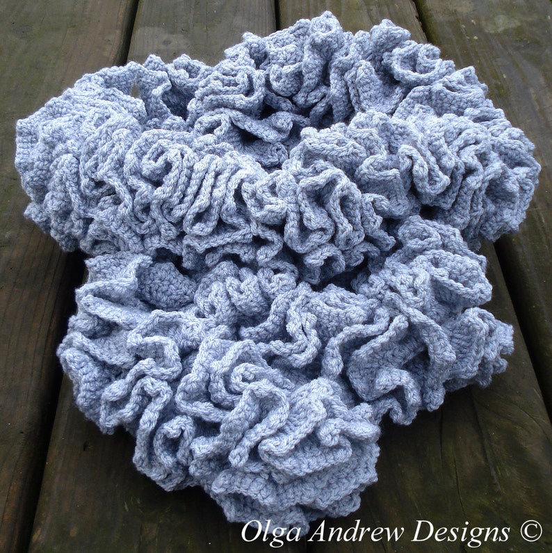 Ruffle Scarf Crochet Pattern, Women Crochet Scarf Pattern, Women Scarf ...