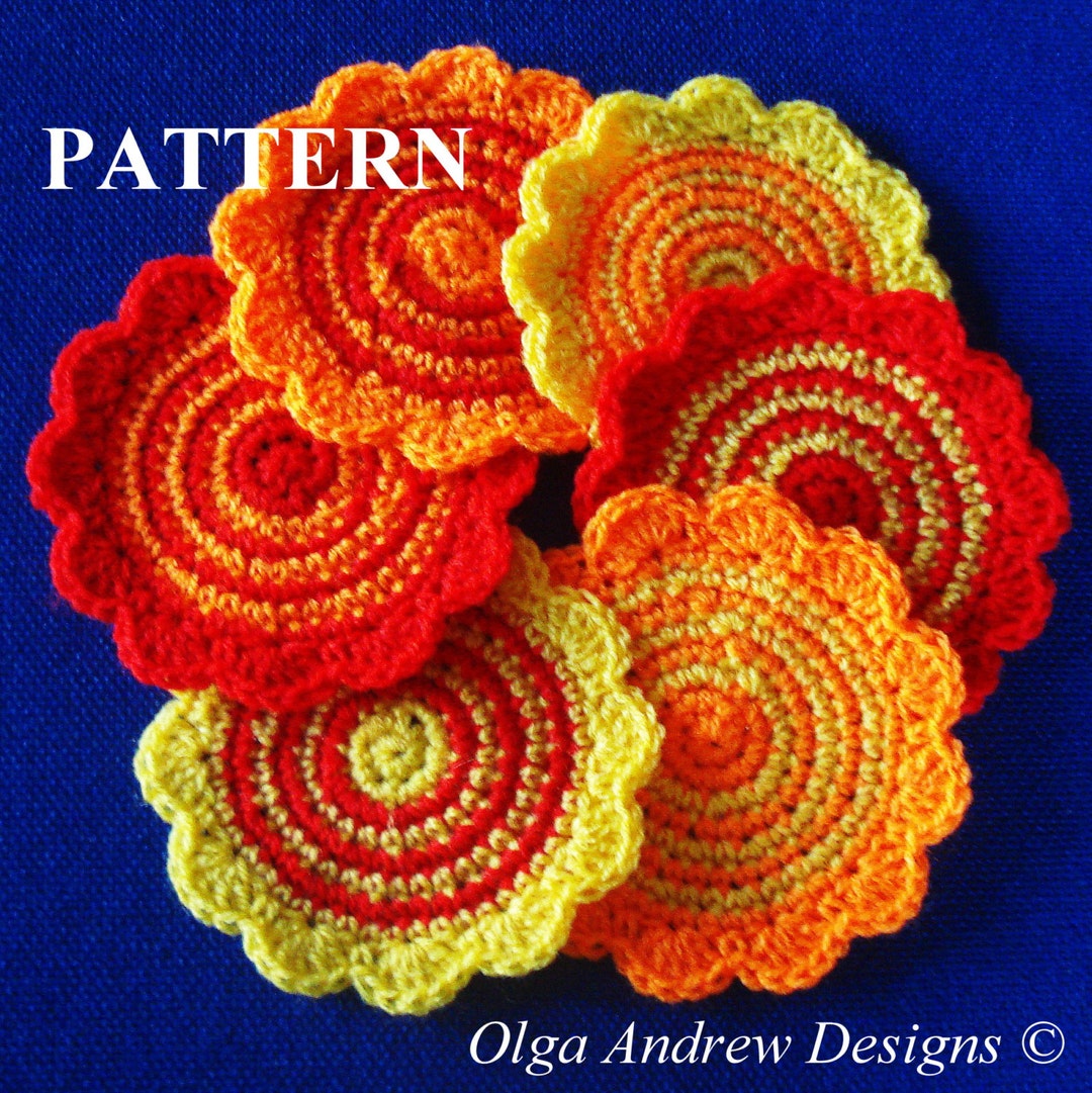 Round Coaster Crochet Pattern, Crochet Coaster Pattern, Coasters ...
