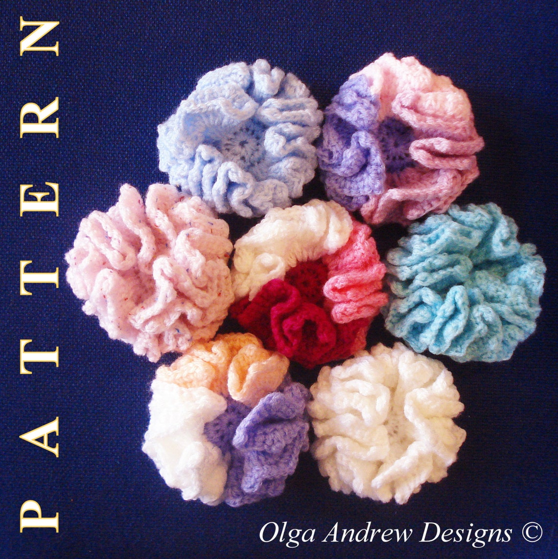 Ruffle Flower Crochet Pattern, Crochet Flower Pattern, 3d Flowers ...
