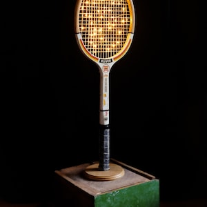 Vintage Tennis Racket Lamp, Quirky Upcycled Sports Light, LED String ...