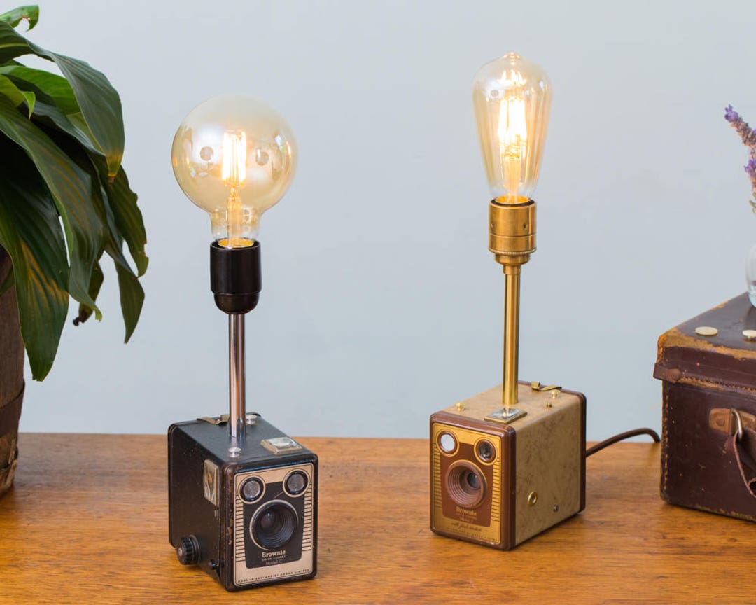 Vintage Camera Lamp, Kodak Box Brownie Industrial Lamp, Upcycled ...