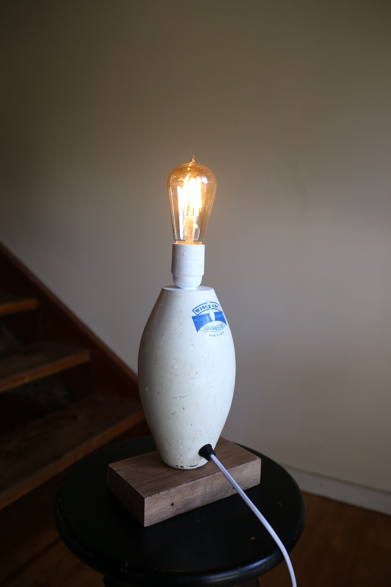 Reclaimed Bowling Pin Lamp Ten Pin Bowling Quirky Industrial - Etsy