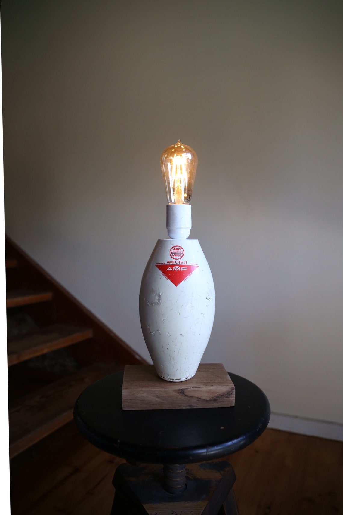 Reclaimed Bowling Pin Lamp Ten Pin Bowling Quirky Industrial | Etsy