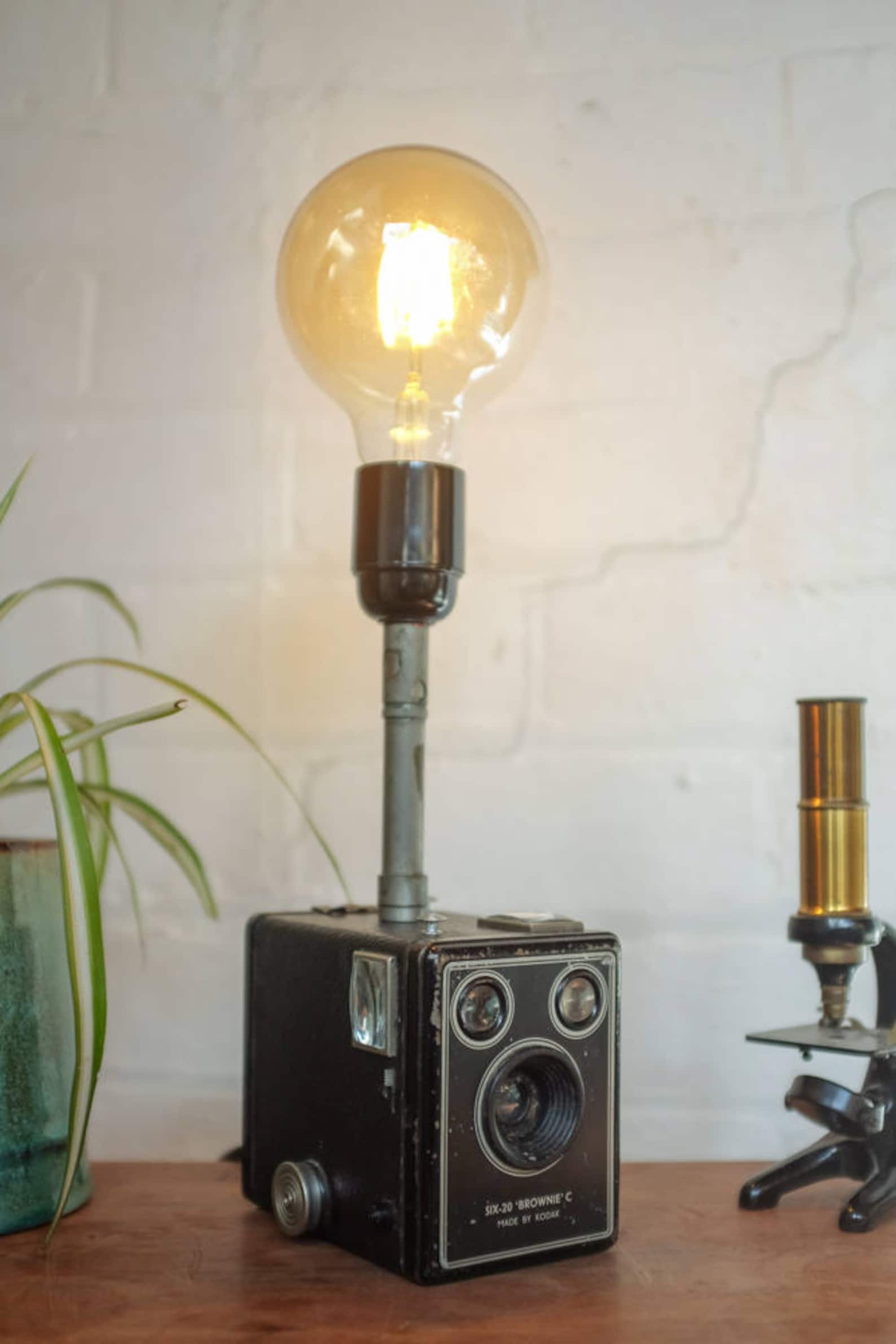 Vintage Camera Lamp, Kodak Box Brownie Industrial Lamp, Upcycled ...