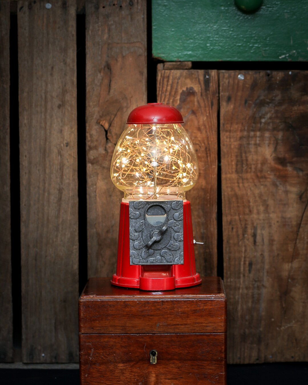 Retro Gumball Machine Lamp, Mini Candy Dispenser Light, LED String ...