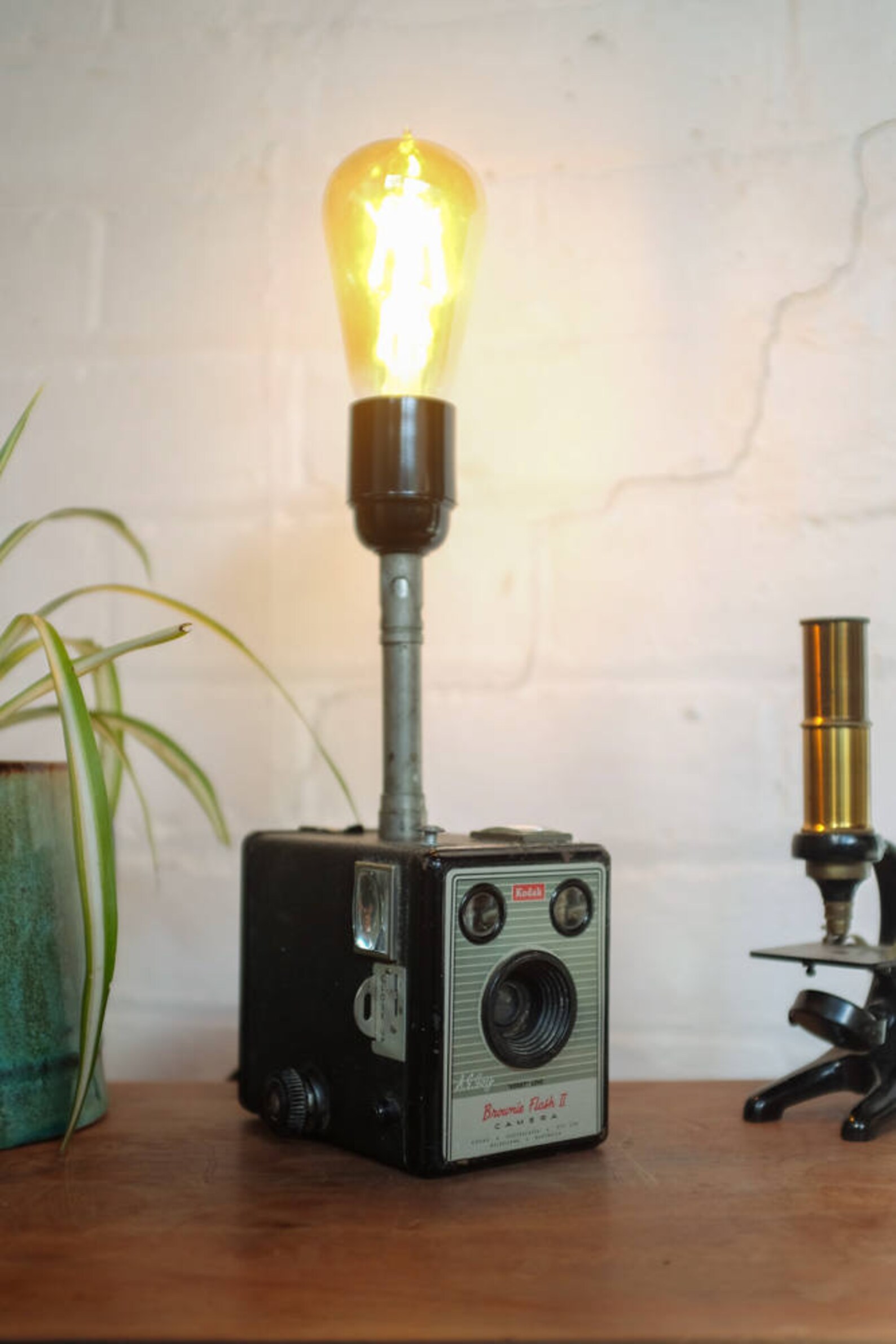 Vintage Camera Lamp, Kodak Box Brownie Industrial Lamp, Upcycled ...