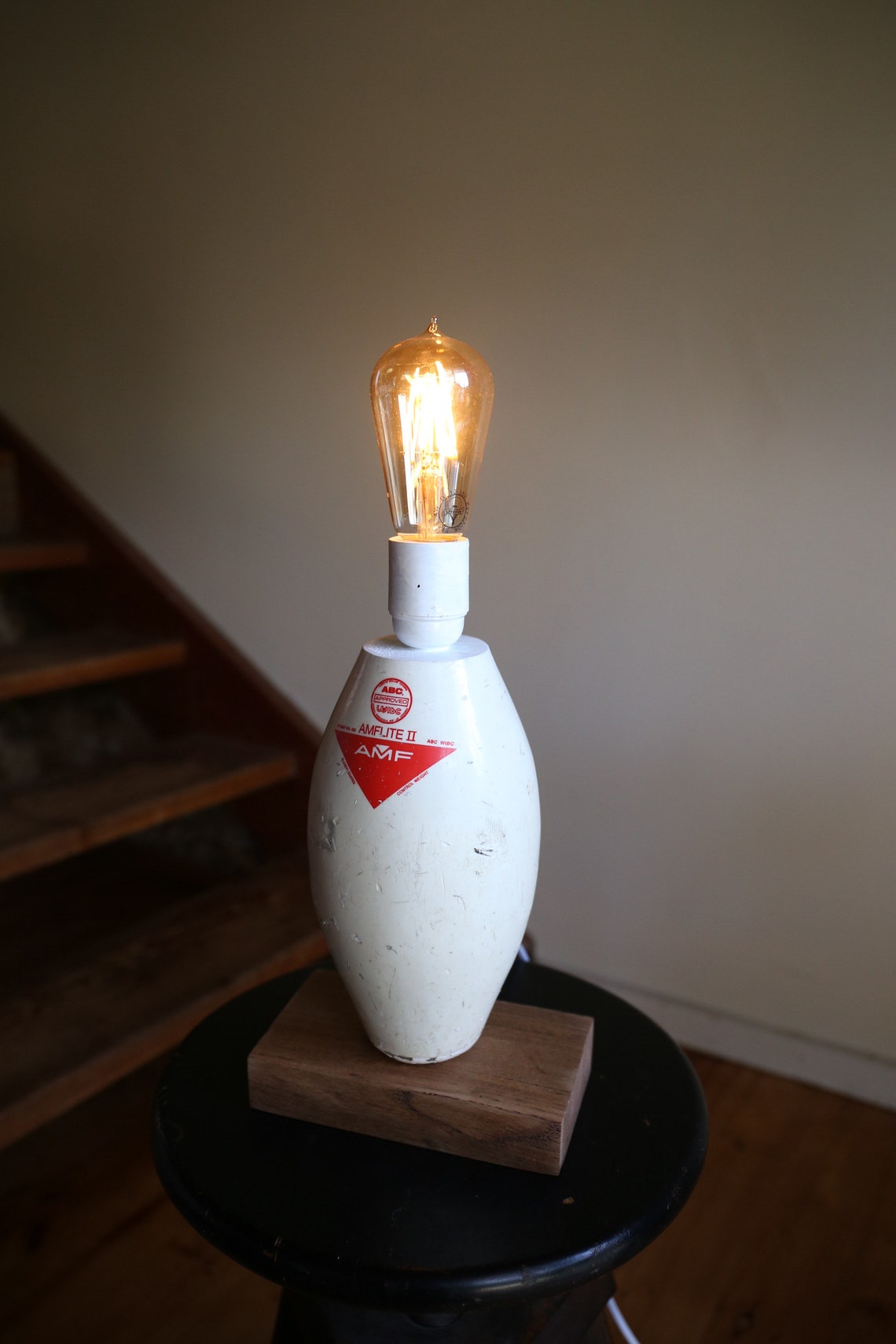 Reclaimed Bowling Pin Lamp Ten Pin Bowling Quirky Industrial - Etsy