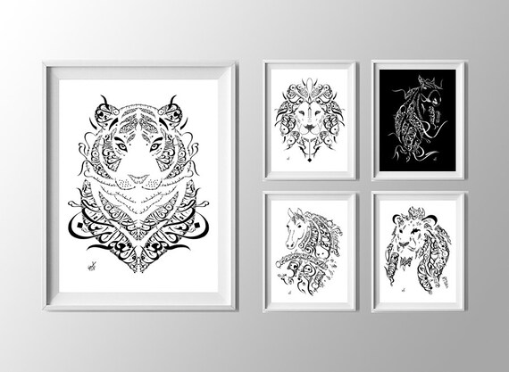 Islamic Calligraphy Art Tiger